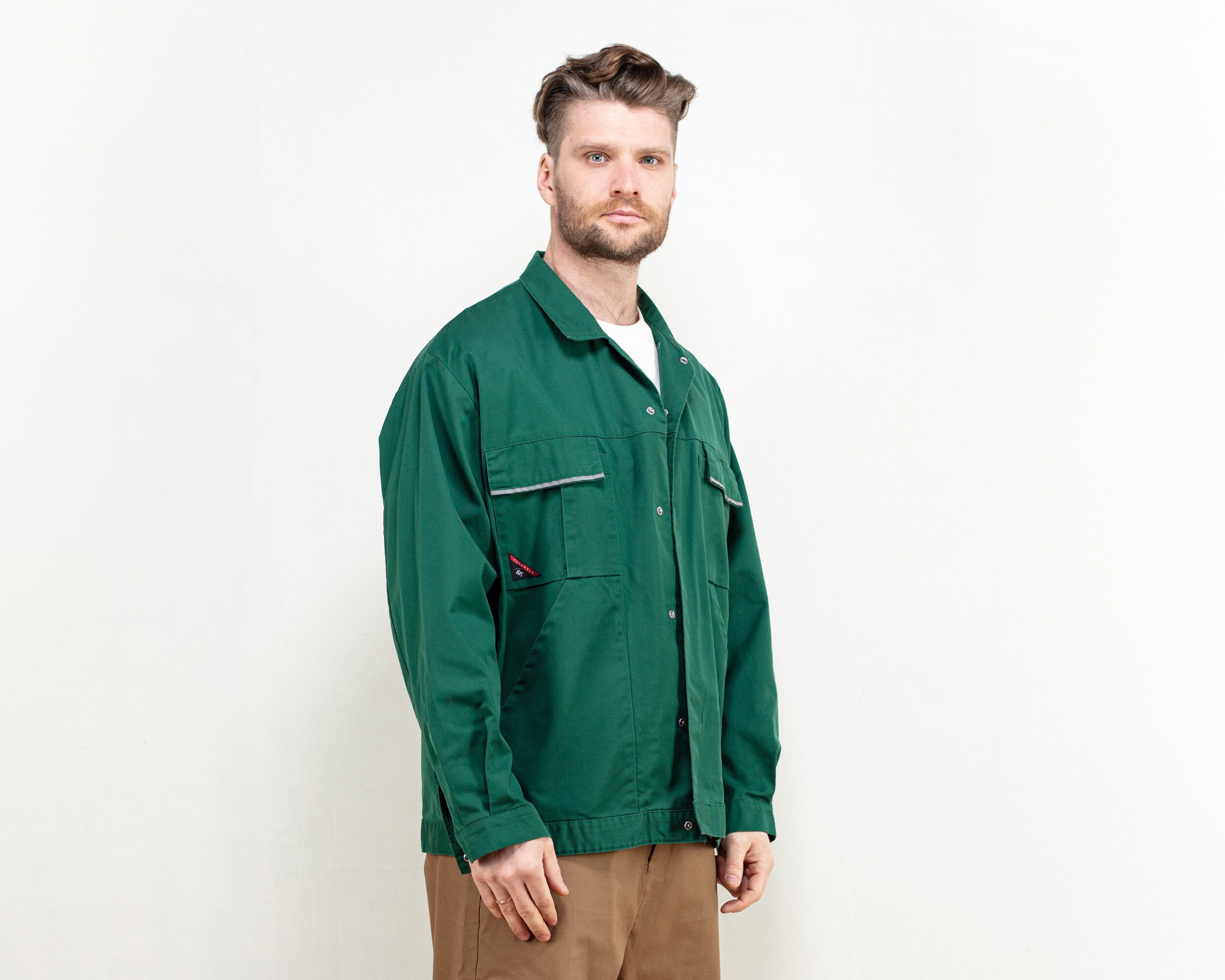 Vintage Green Chore Jacket 90s cotton work jacket men workwear ...