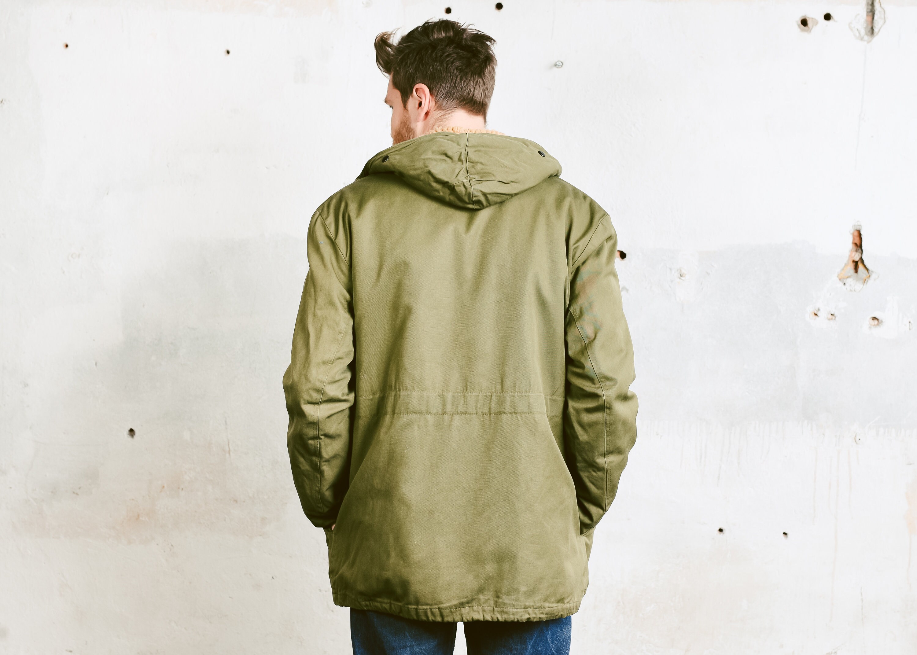 Men Military Parka Coat . Vintage Army Jacket Oversized Jacket 1970s ...