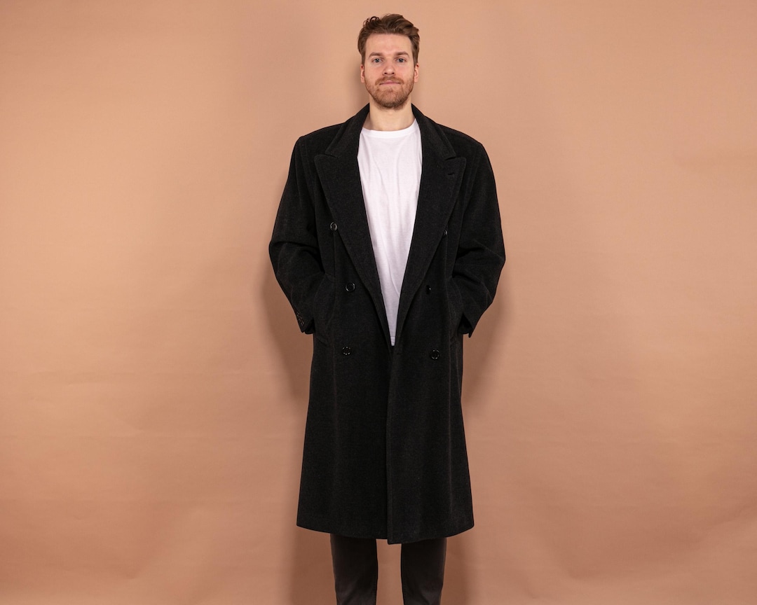 Hugo Boss Wool Coat, Size L/XL, Vintage Wool Coat, 90s Wool Coat ...