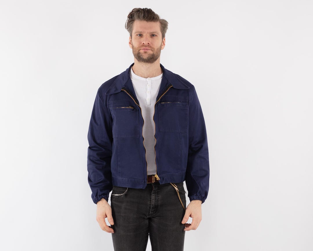 80s Vintage Men Italian Military Jacket, Size M Work Jacket, Vintage ...