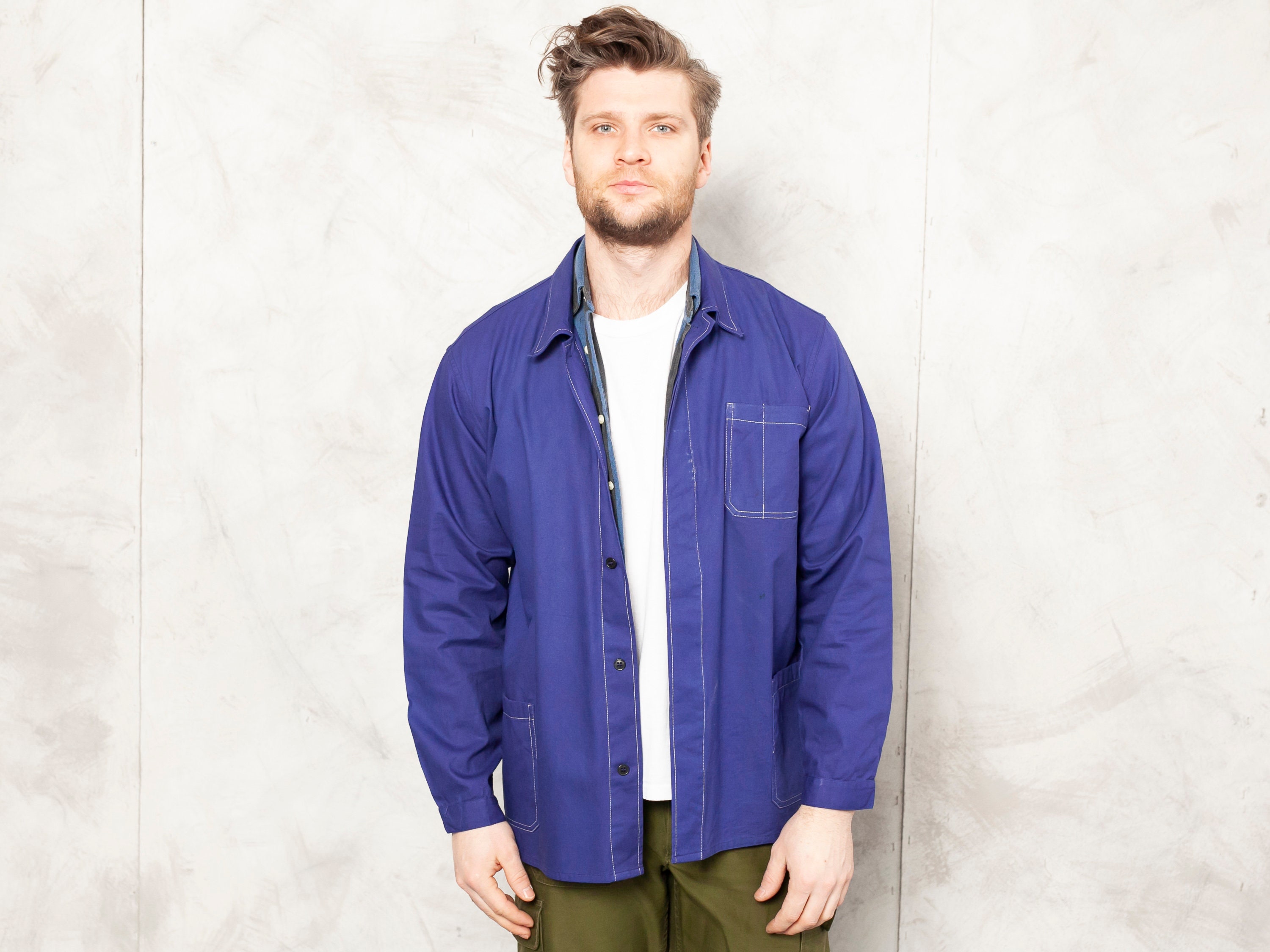 Vintage Indigo Jacket work chore men vintage workwear outerwear 90's ...