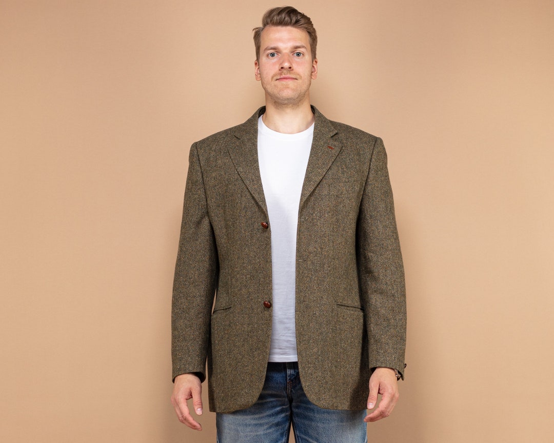 Barbour Tweed Blazer Men 90s Men Tweed Jacket Minimalist Style Barbour ...