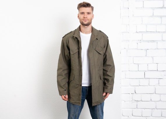 Military Parka Coat . Vintage 80s Army Jacket Oversiz… - Gem