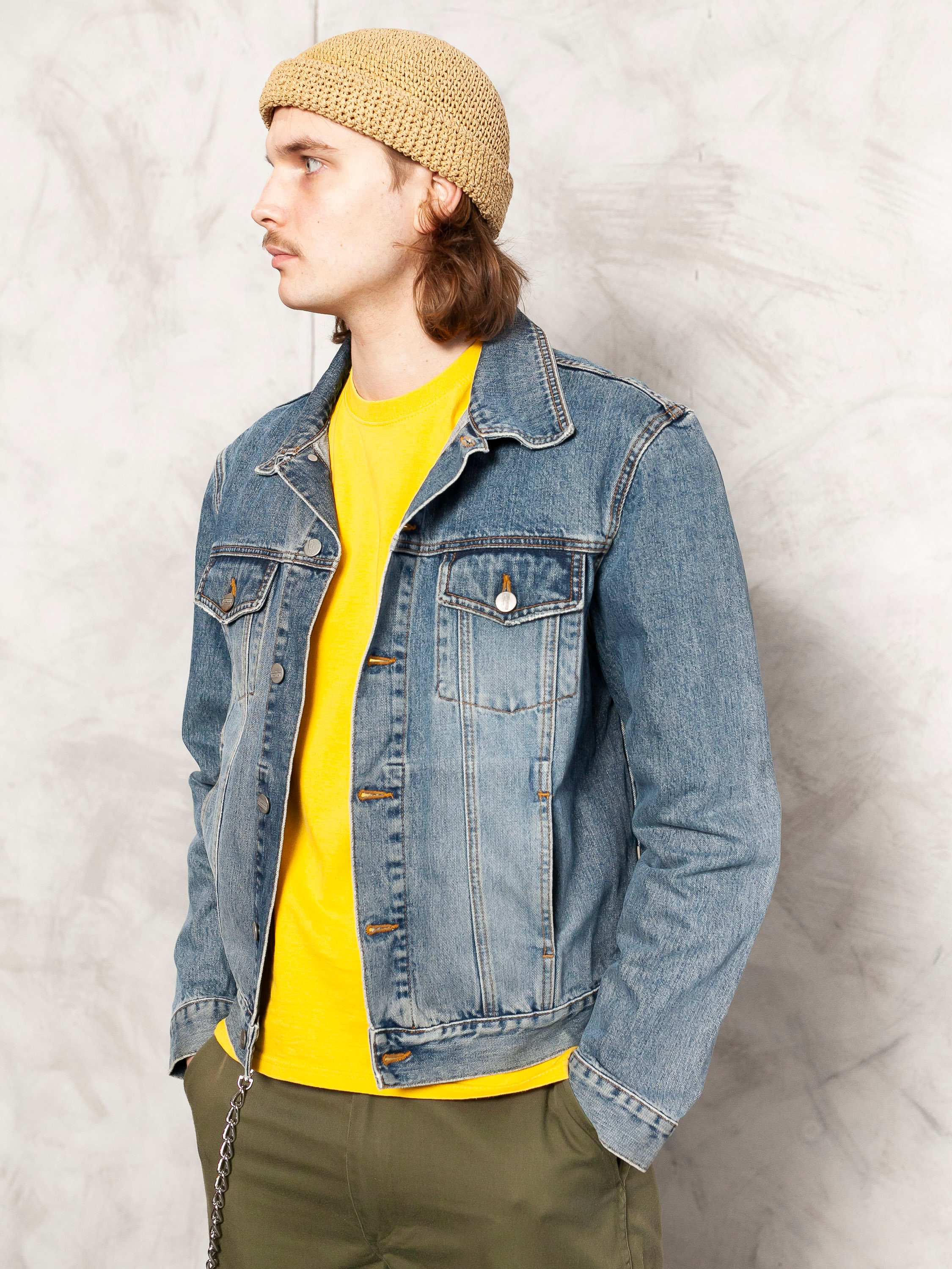 Grunge Denim Jacket vintage 90s street jean jacket distressed fashion ...