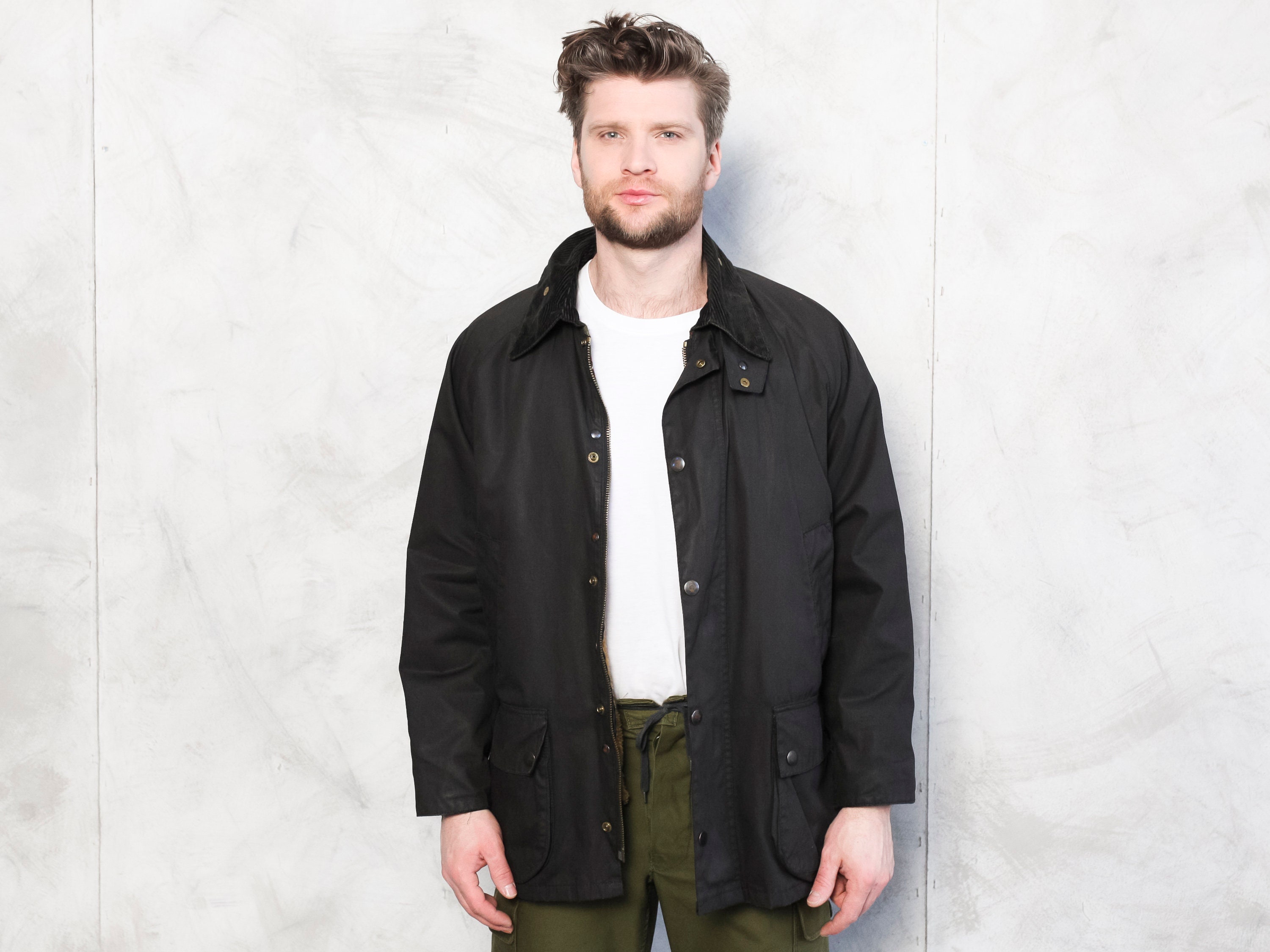 Black Men Jacket country men vintage 90s hunting jacket everyday sport ...