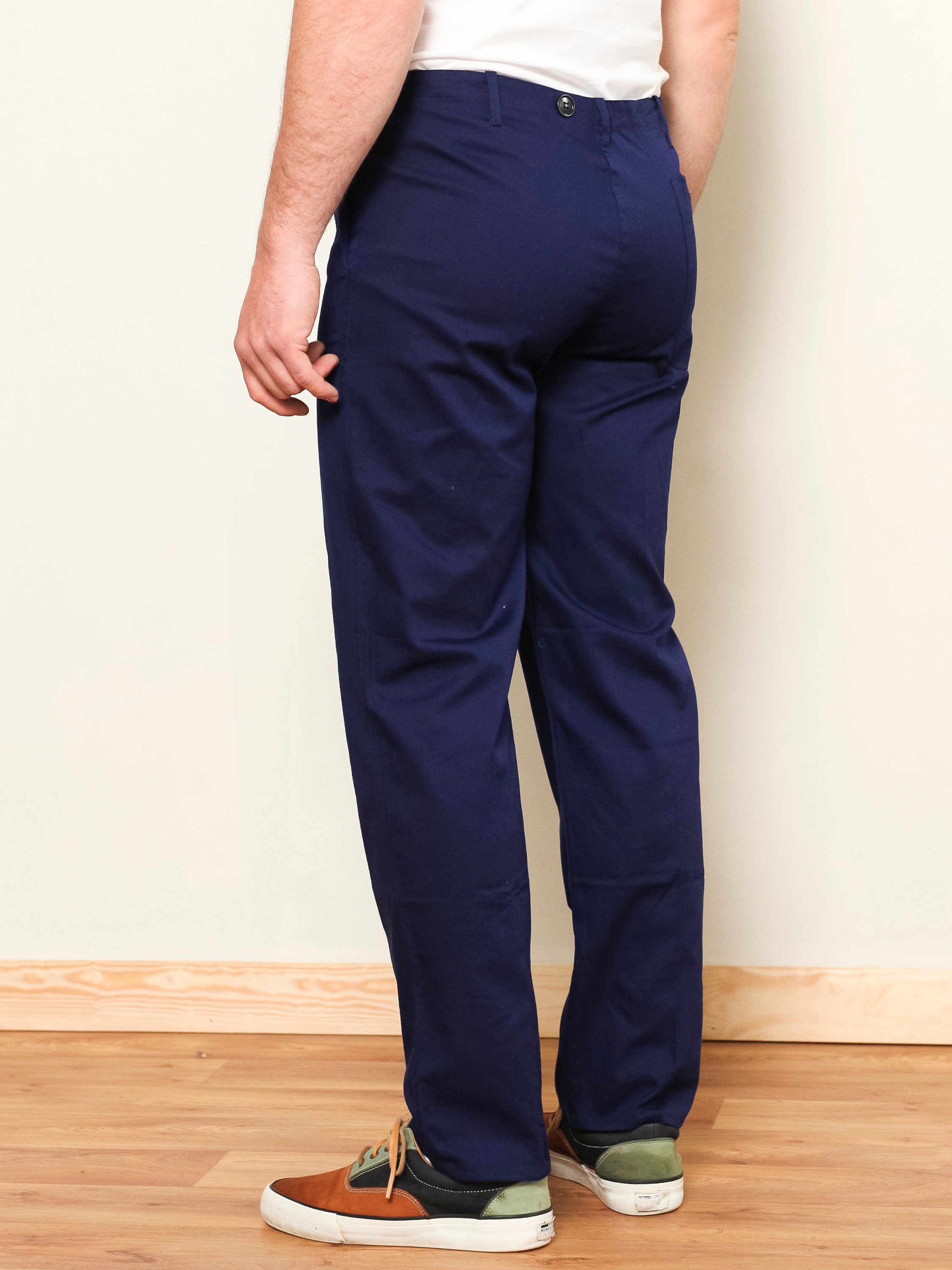 Blue Work Pants men vintage 80s military chore pants trousers men ...