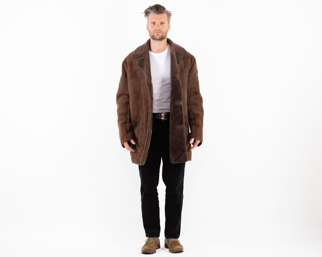 80s Vintage Sheepskin Coat: Marlboro Western Ranch Wear Men's XL - Etsy