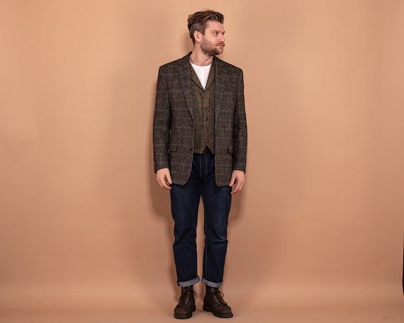 Mario Barutti Harris Tweed Jacket 00s, Size Large, Vi… - Gem