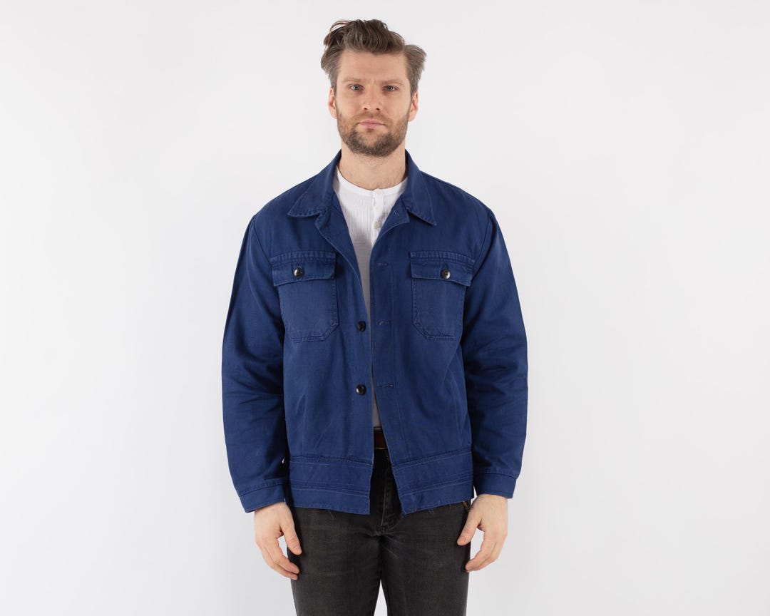 80s Vintage Men Chore Jacket, Size M/L Work Jacket, Vintage Workwear ...
