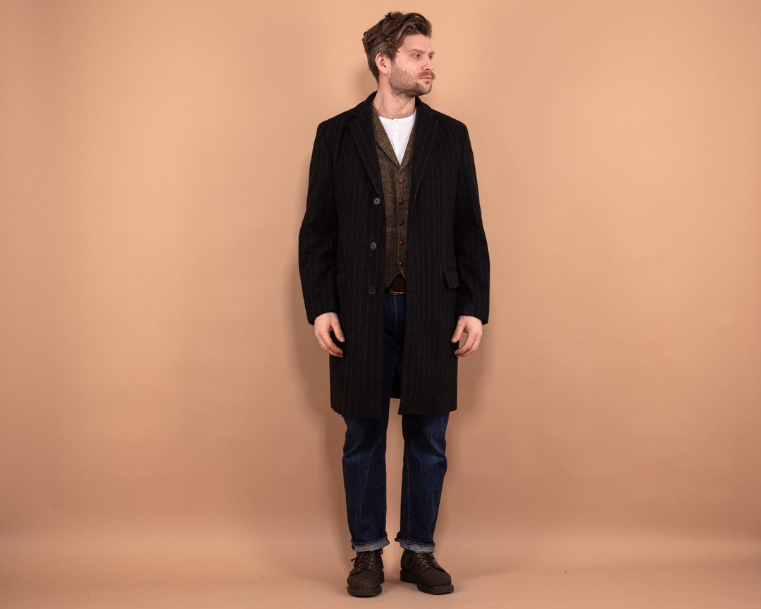 Vintage Wool Coat 90s, Wool Coat Gray Size M, Vintage Woolen Coat ...