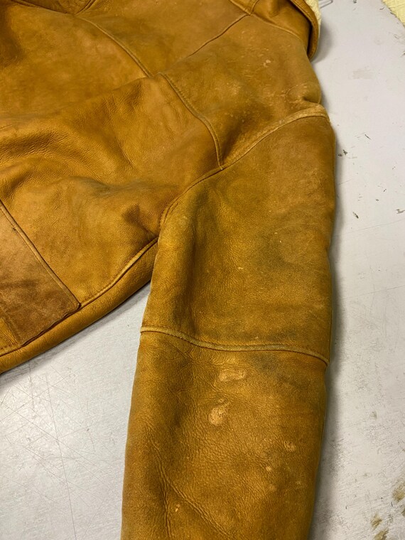 80s Vintage Brown Sheepskin Coat, Western Overcoat, M… - Gem