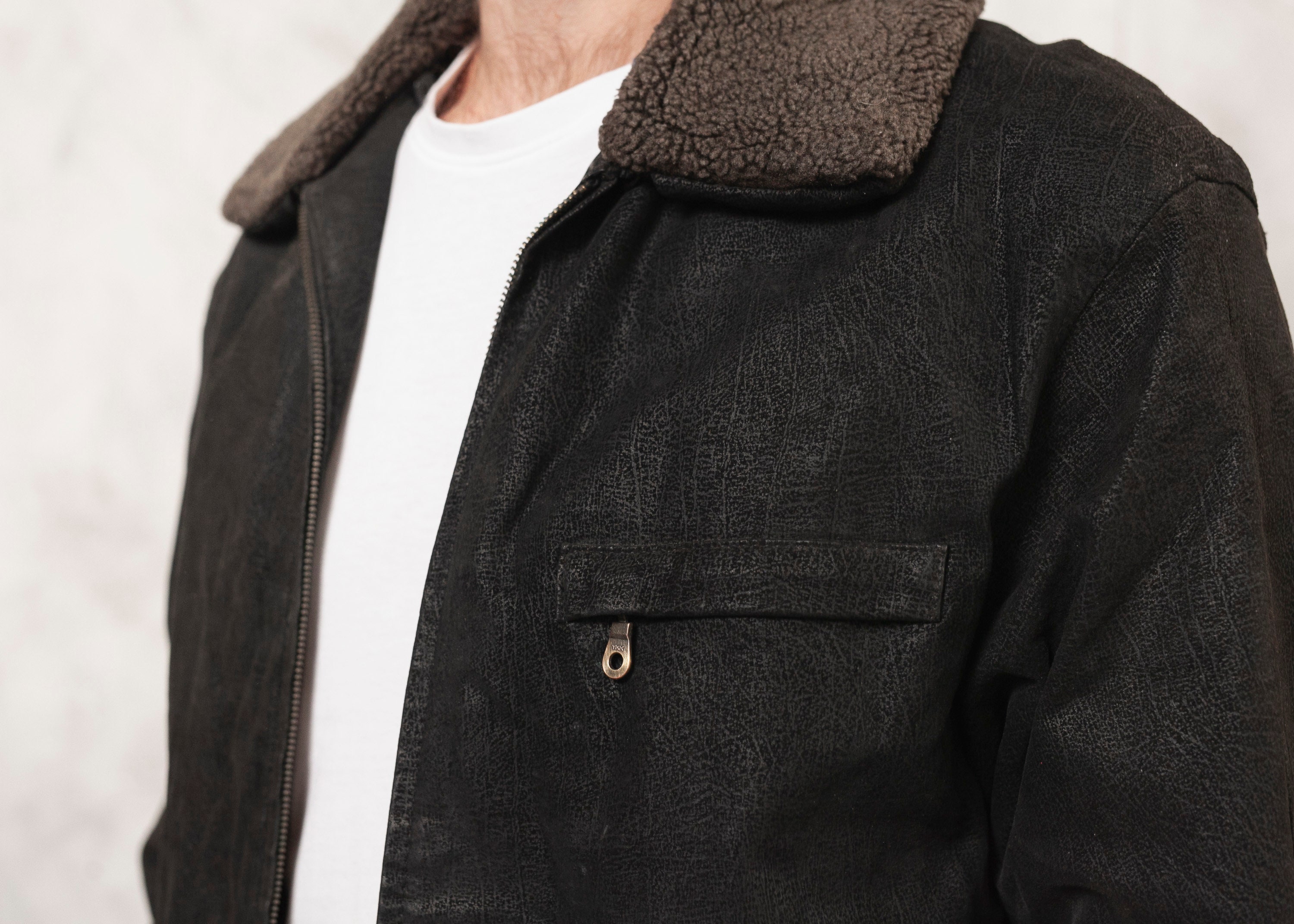 Vintage 90's Suede Jacket Men Casual Jacket 90s Zip Up Jacket Men ...