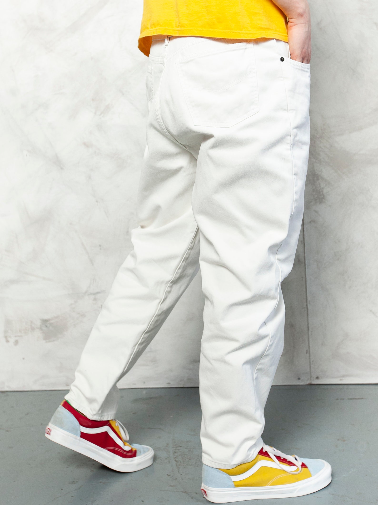 white-denim-jeans-vintage-90s-loose-fit-men-trousers-relaxed-etsy