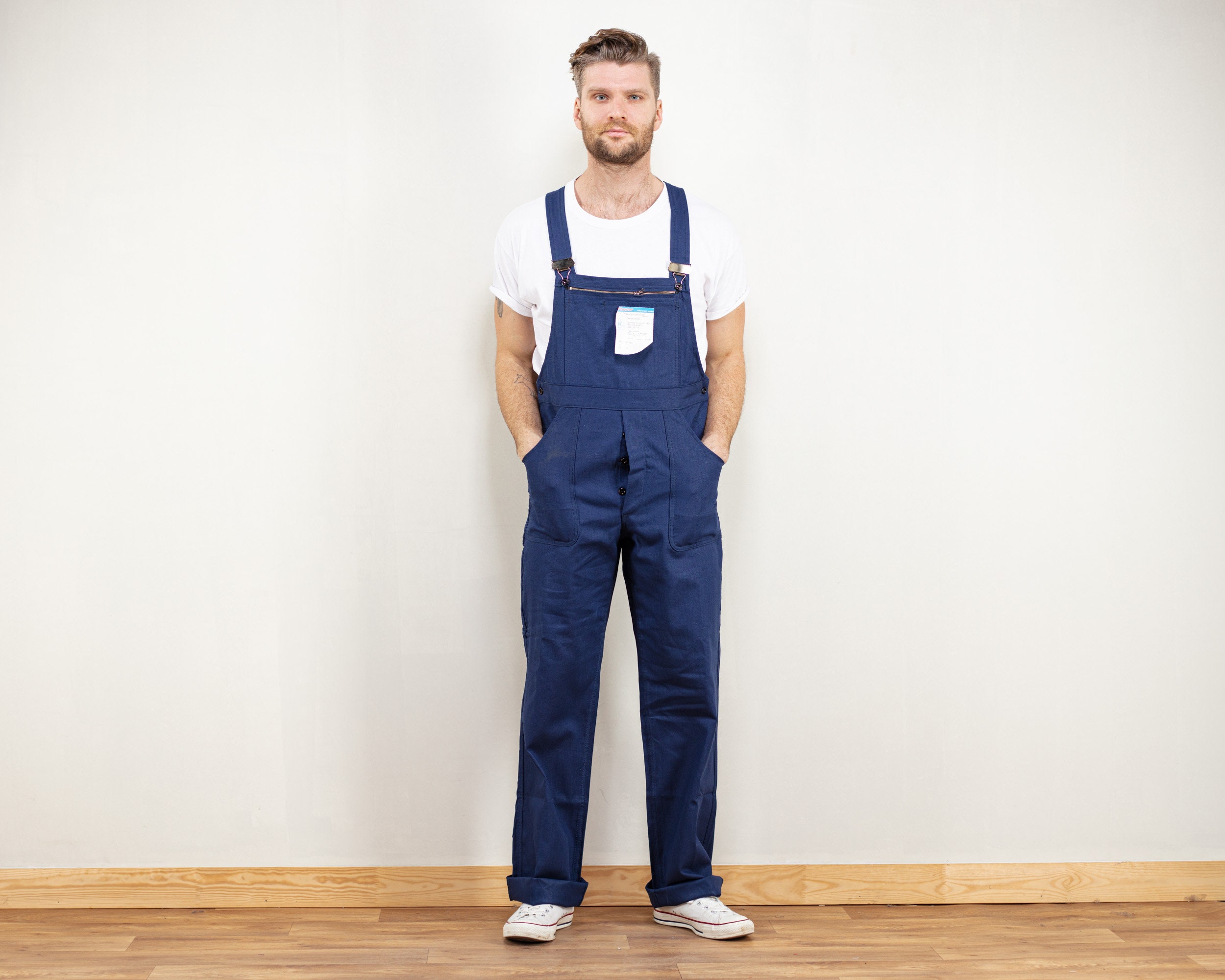 Men Work Dungarees vintage 90s work wear men blue jumpsuit chore ...