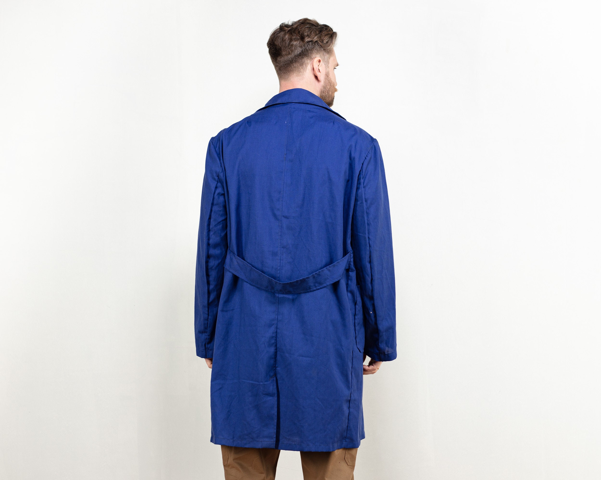 Vintage Blue Chore coat deadstock work indigo men workwear outerwear ...