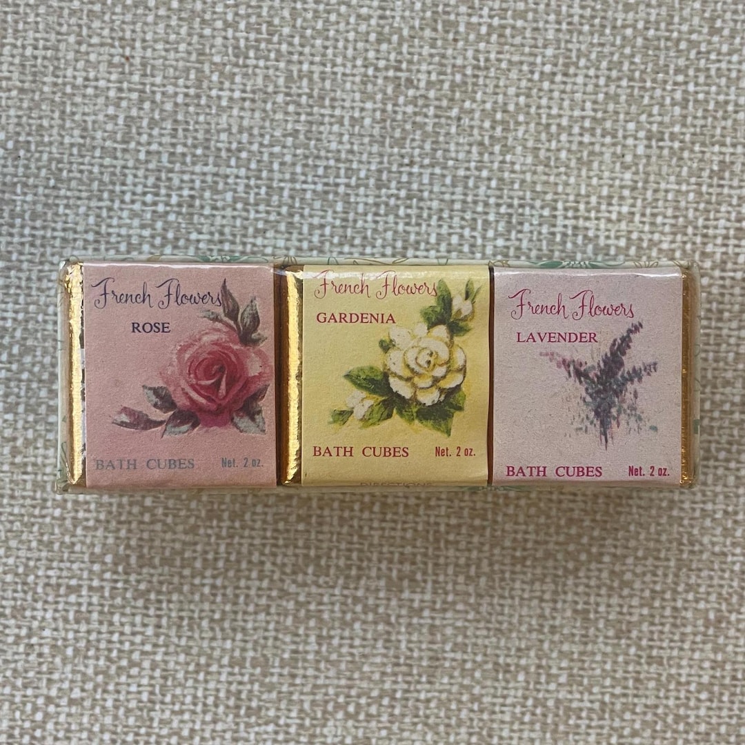 Vintage French Flowers Bath Cubes – Set of 3 (rose, Gardenia, Lavender ...