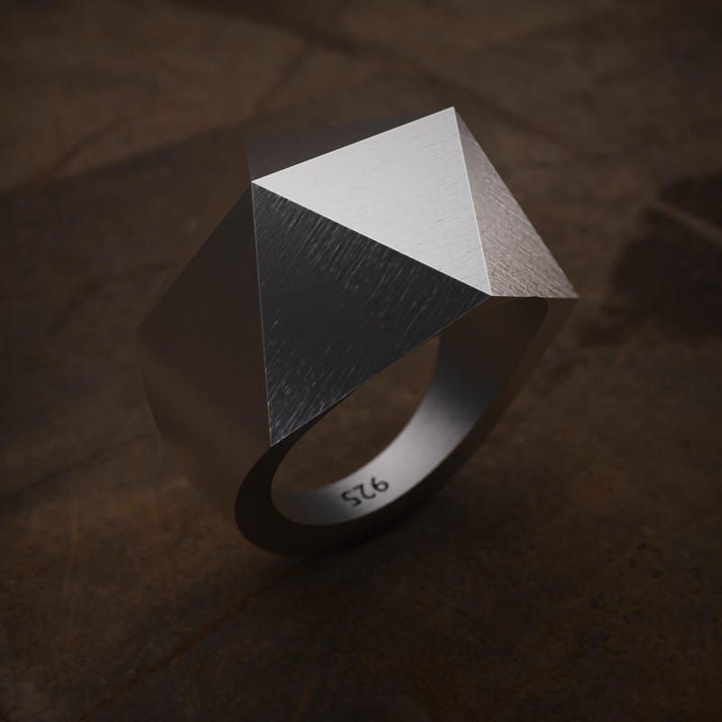 Silver Pyramid Ring - Etsy