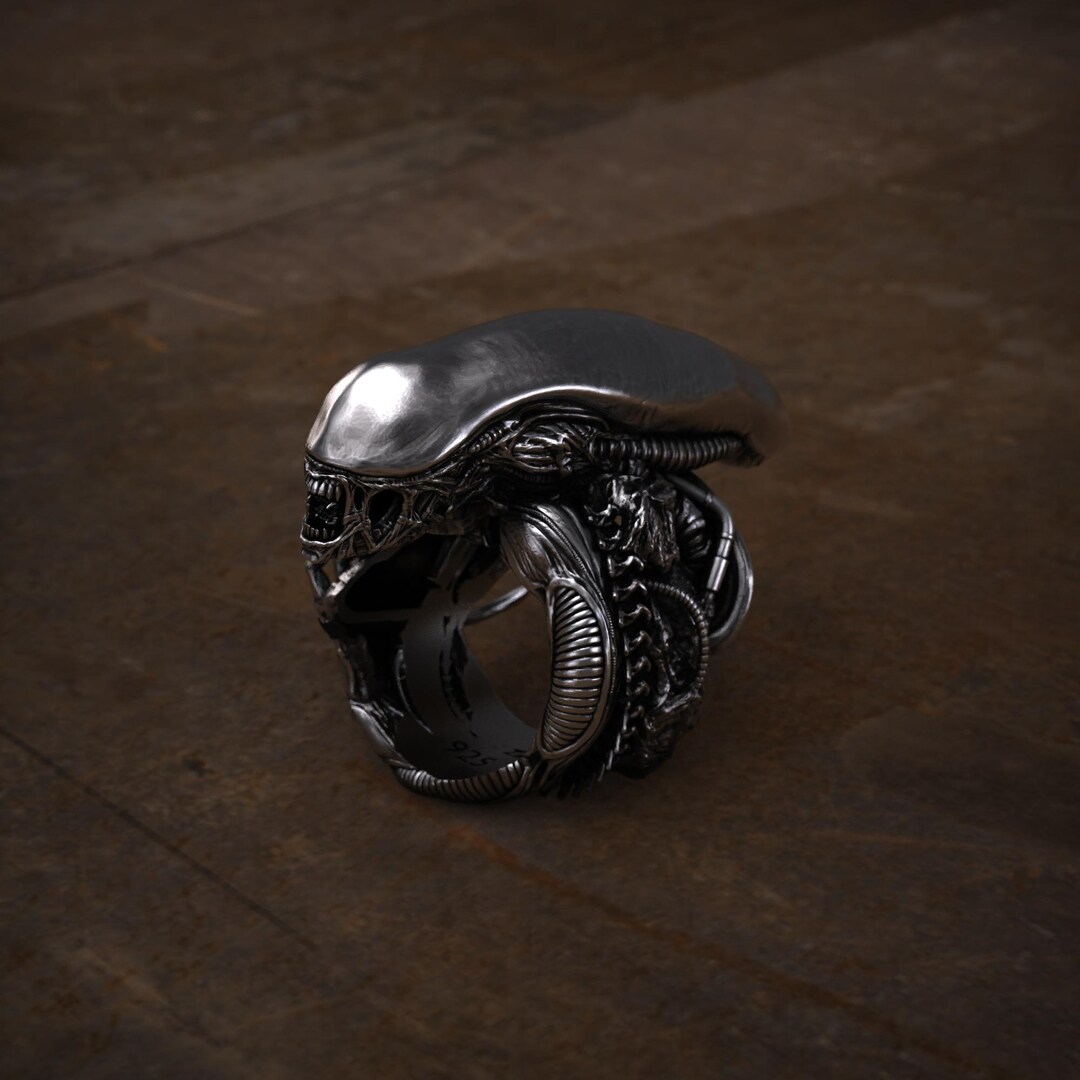 Alien Ring, 925 Sterling Silver Sci Fi Jewelry, Handmade ...