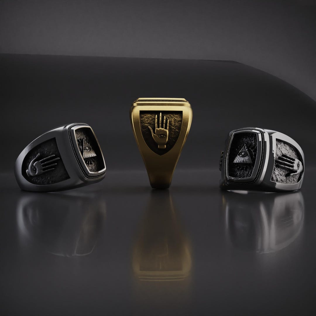 Personalized Masonic Ring, Custom Master Mason Ring, Freemason Gold ...