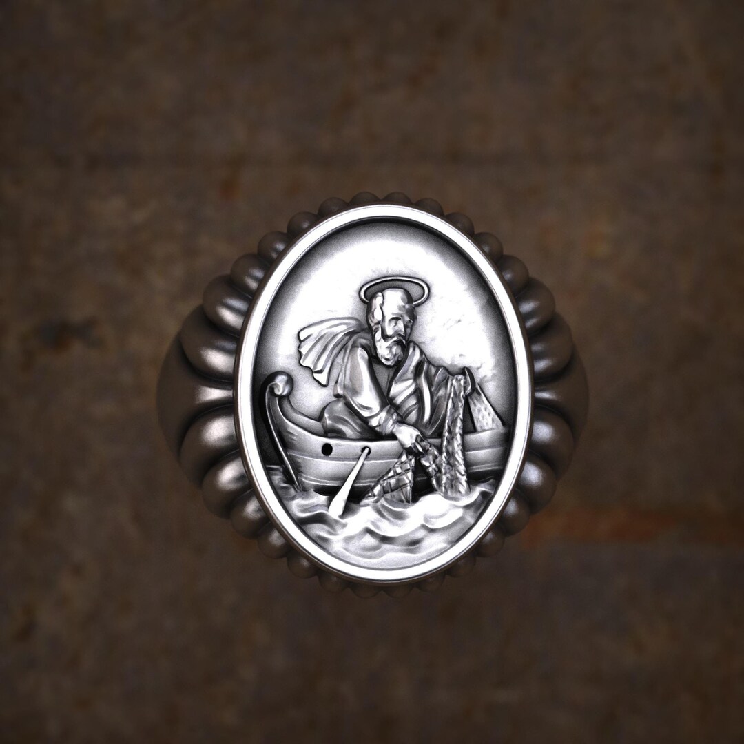 Personalized Catholic Bishop Ring, Pope Pius IX Fisherman Ring, 925 ...