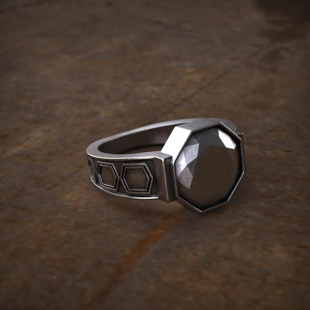 Dwarven-inspired Fantasy Ring, Handmade Silver Jewelry, LOTR Cosplay ...