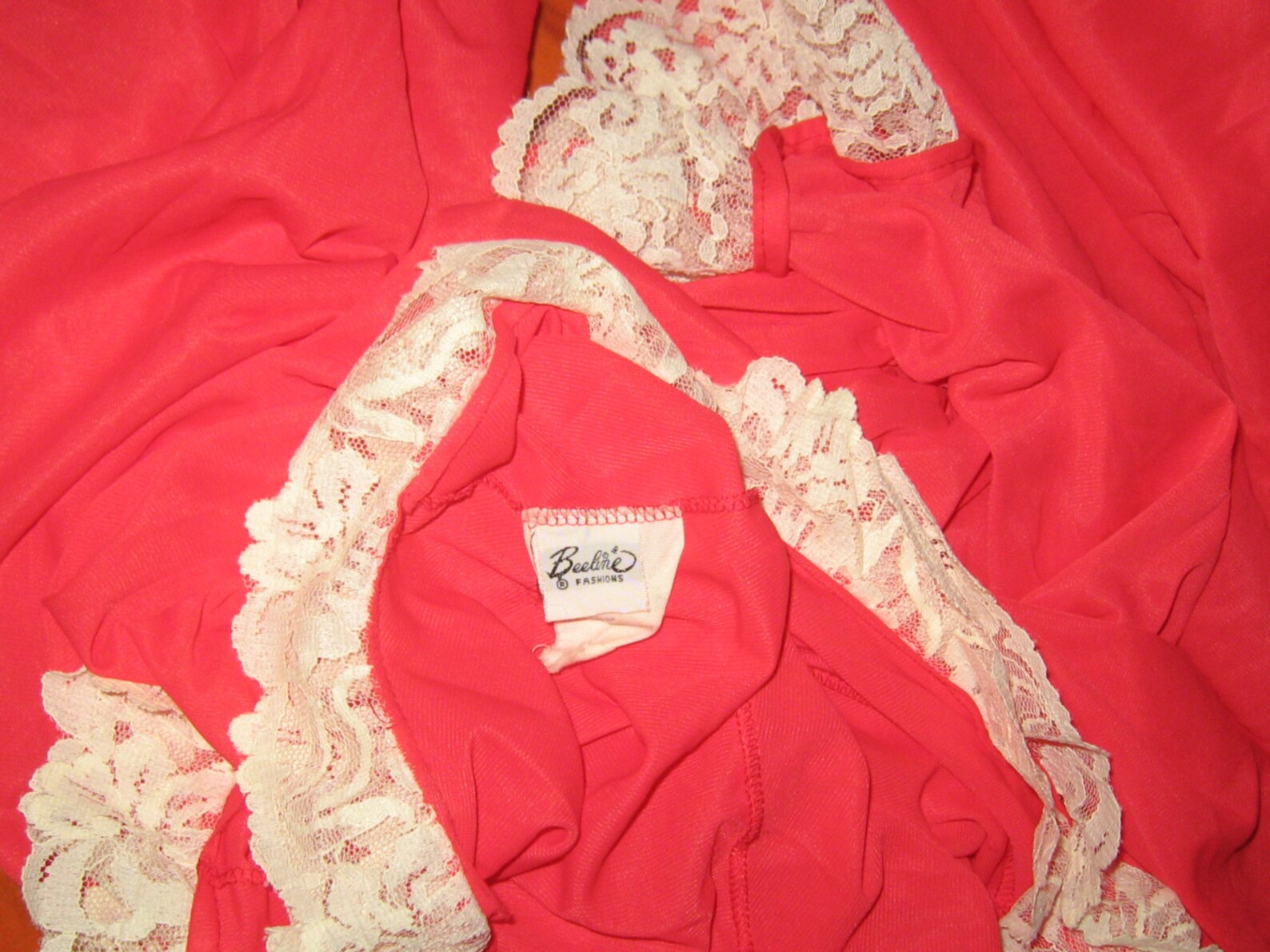 1960s Red Nylon and Lace Peignoir SHORTY Mini Robe & Nightgown - Etsy