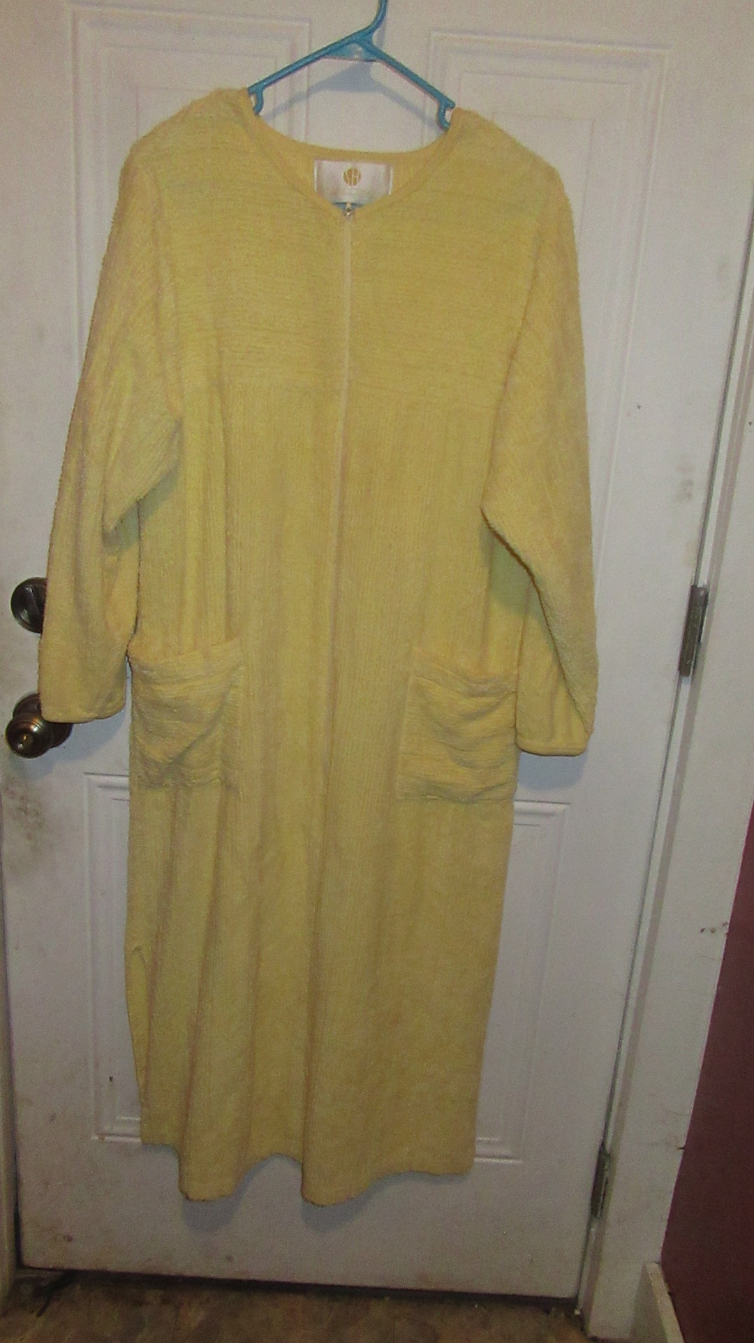 1980 STAN HERMAN YELLOW Cotton Chenille Robe Zipup Large - Etsy