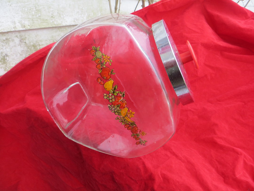 Vintage Tilted Glass Penny Candy Jar Old Fashion Stlye Storefront Candy ...