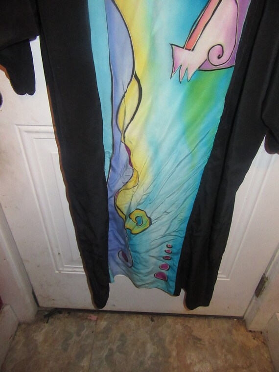 1980 PICASSO STYLE SILK rayon Modern art dres… - Gem