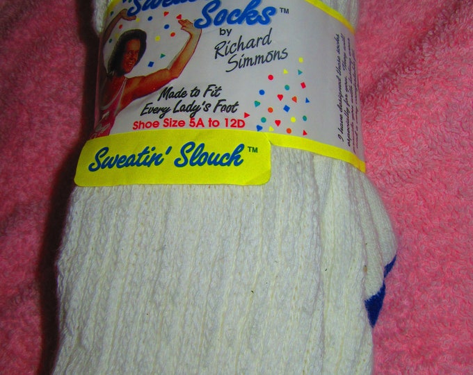 1990s Rare New Old Stock SWEATIN Socks Ladies by RICHARD Simmons SLOUCH ...