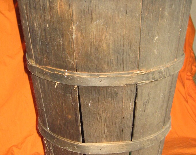 Vintage Tall Wooden Slat BUSHEL Basket Vintage Charm for Planter or ...