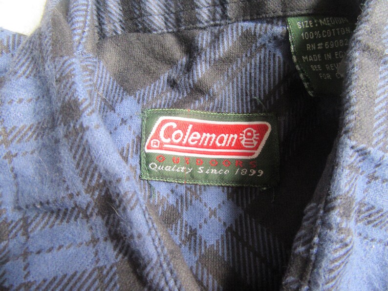 Vintage 1970s New COLEMAN Plaid Cotton Flannel Long Sleeve SHIRT MED - Etsy