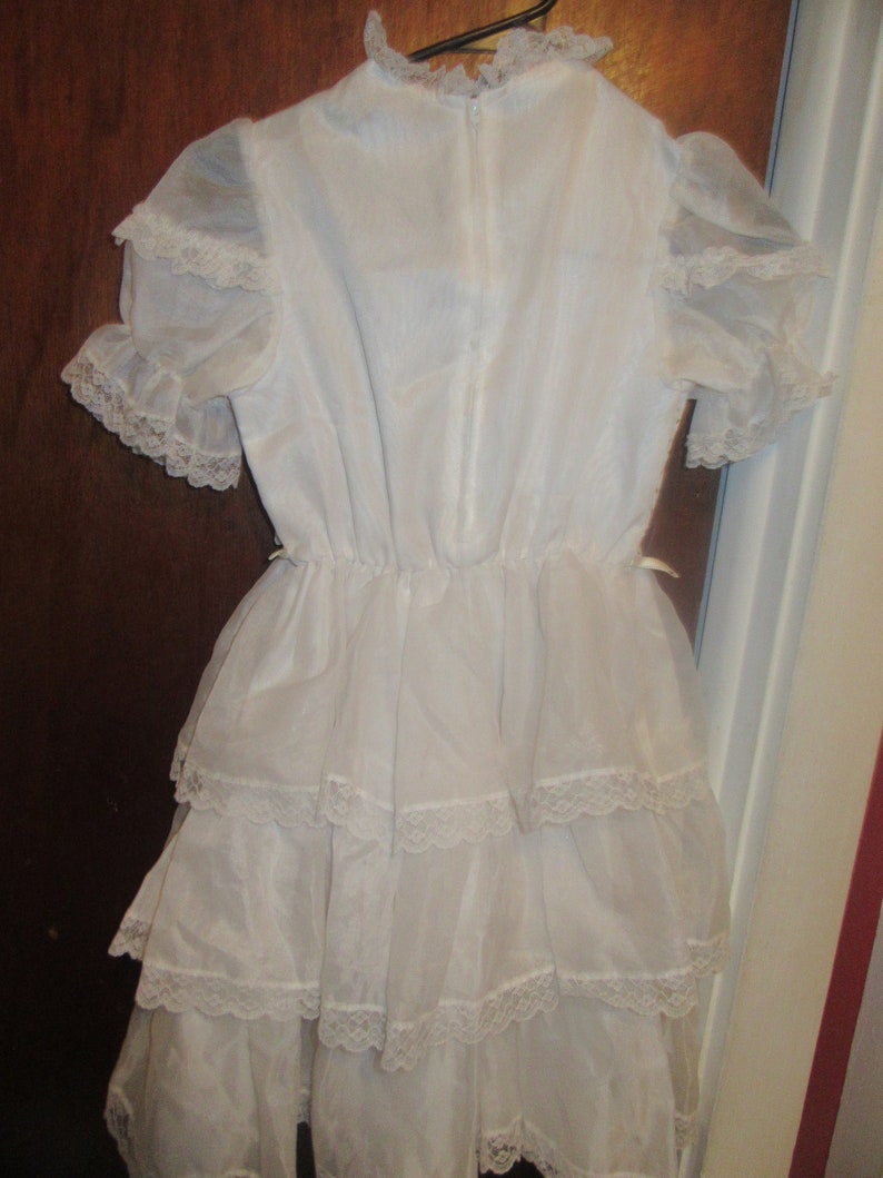 Retro 80s Girls White Lace and Chiffon First Holy Communion / - Etsy