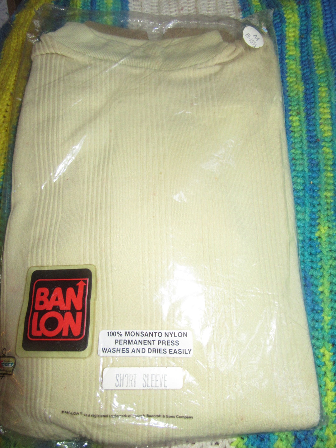 NEW 1970 Mens BAN LON Yellow Nylon Shirt Med - Etsy