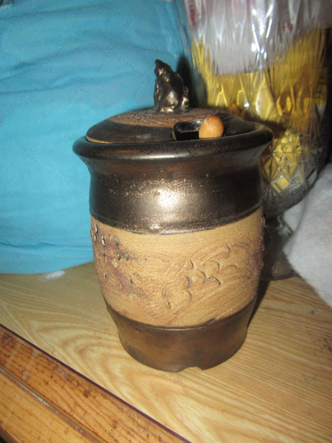 RARE Farrell Pottery Brunswick Canada Handmade Honey Pot W/ Lid ...