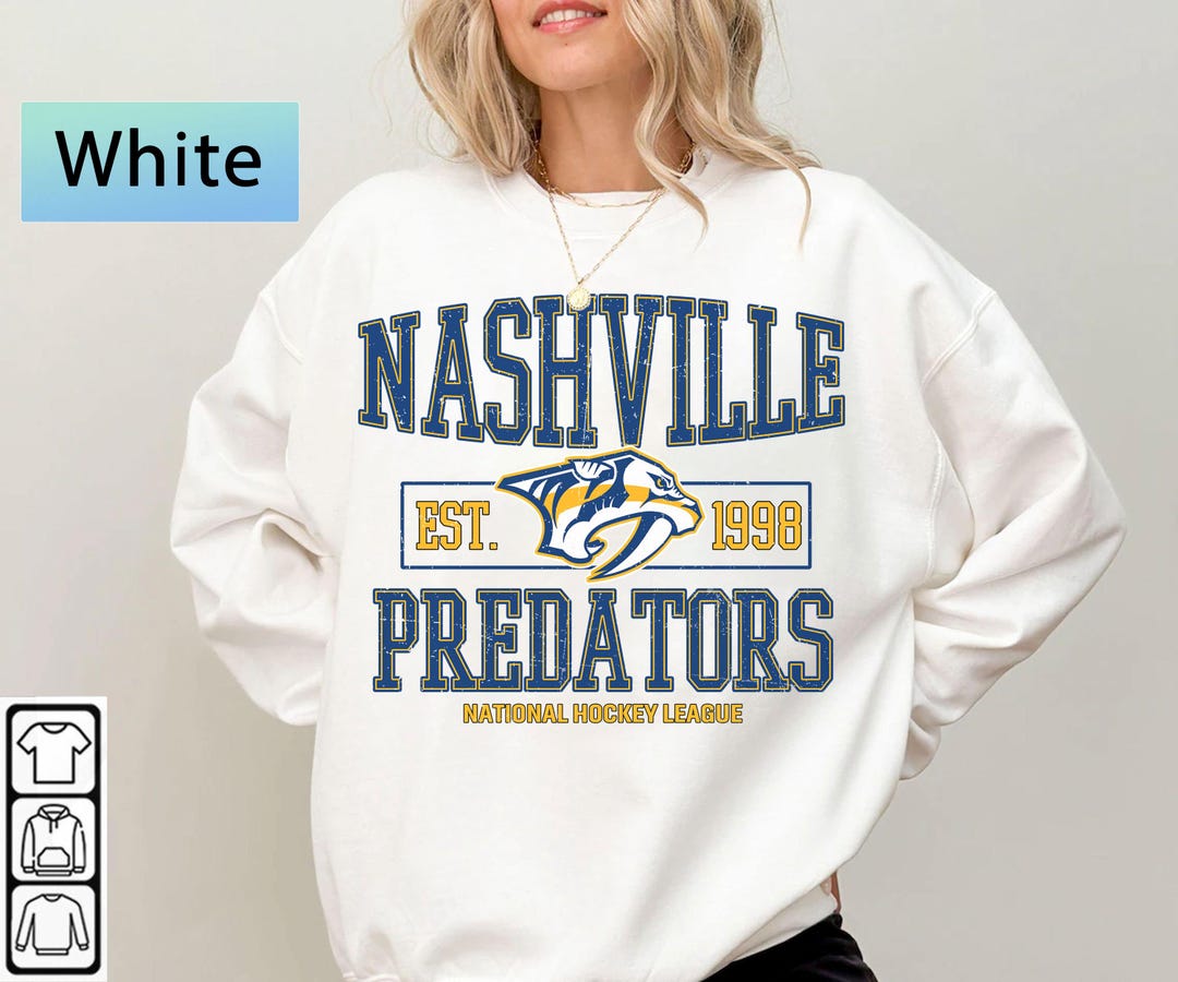 Vintage Nashville Predators Sweatshirt Crewneck, Vintage Predators ...