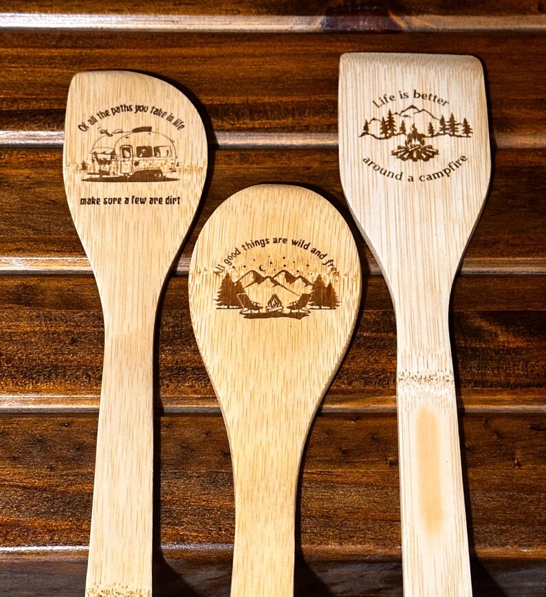 Set 3 Wood Spoons for the Camper in Your Life|customize Them to Add a ...