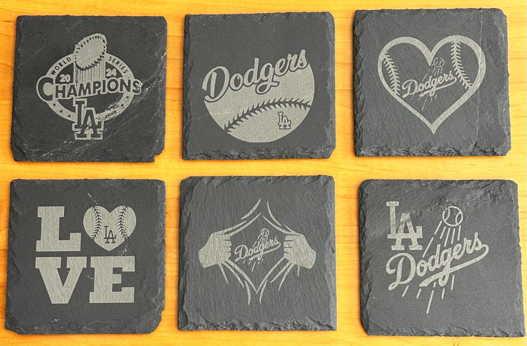MLB Slate Coasters for Dodgers Fans the Coasters Come in Sets of 6 ...