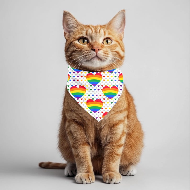 LGBTQ Kitty Scarf, Double-sided Cat Bandana With Pride Fists, Pride ...