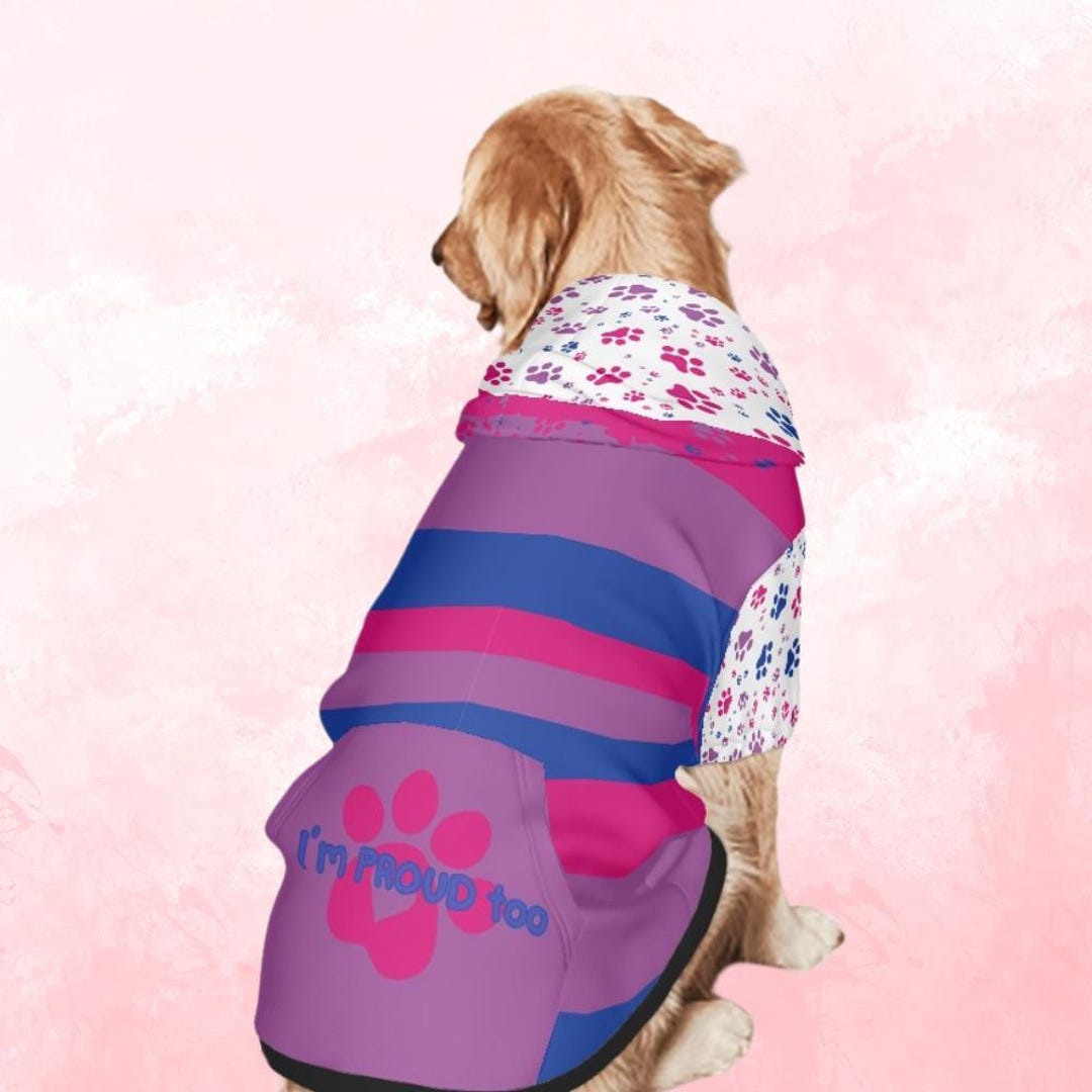 Spread Love and Inclusivity: Bisexual Pride Dog Hoodie, Perfect for Pet ...