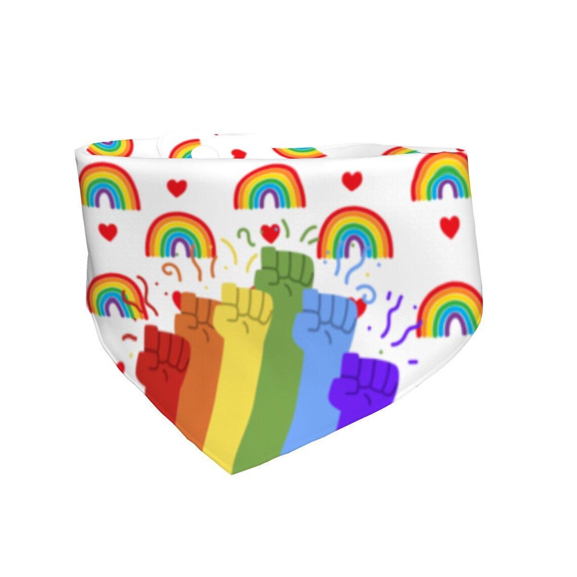 LGBTQ Kitty Scarf, Double-sided Cat Bandana With Pride Fists, Pride ...