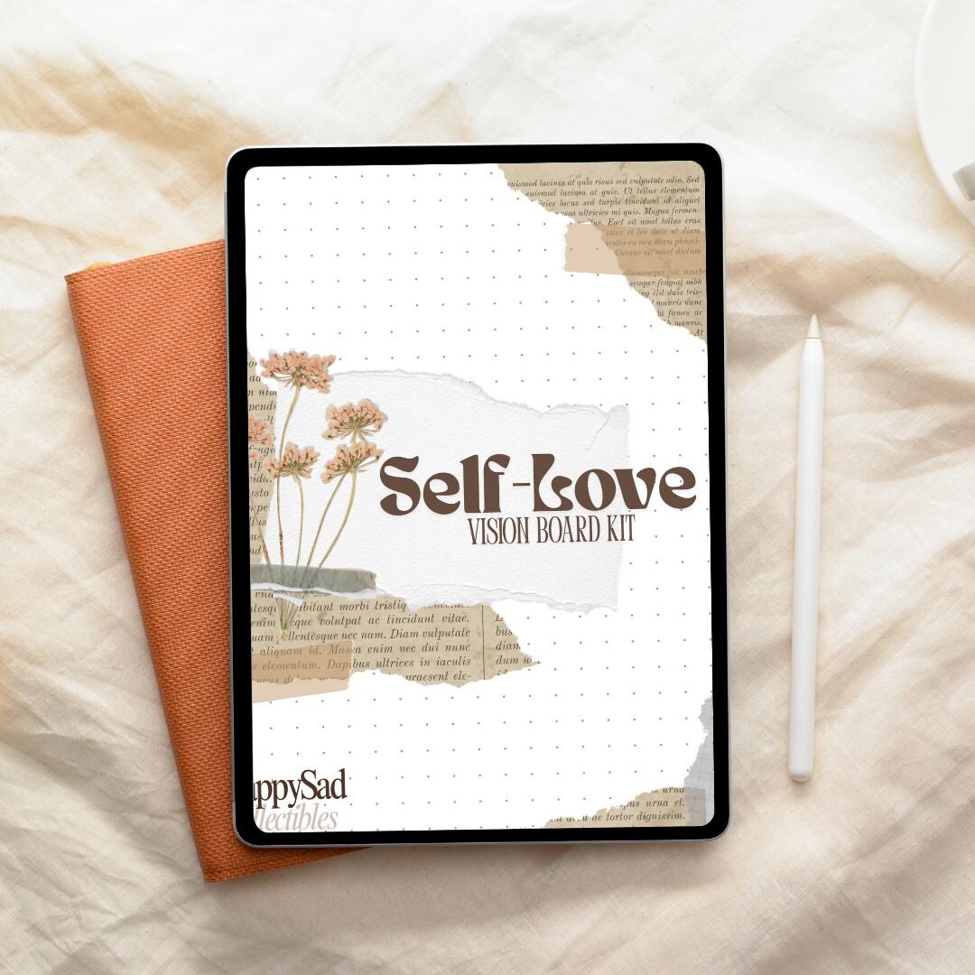 Self-love Vision Board Kit | Canva Template + Printable PDF ...