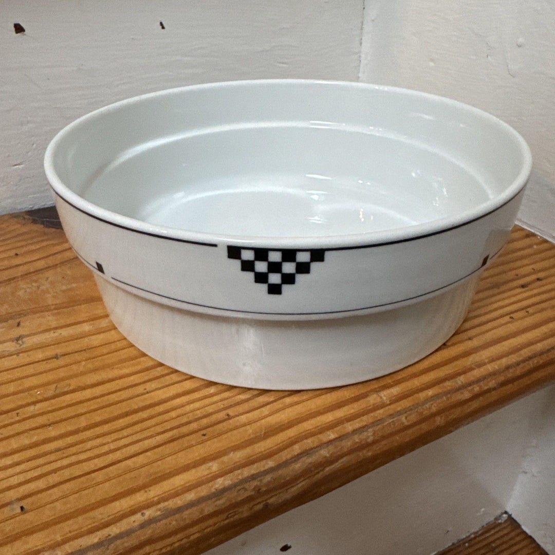 Studio Nova Herald Square Black White Vintage Vegetable Serving Bowl ...