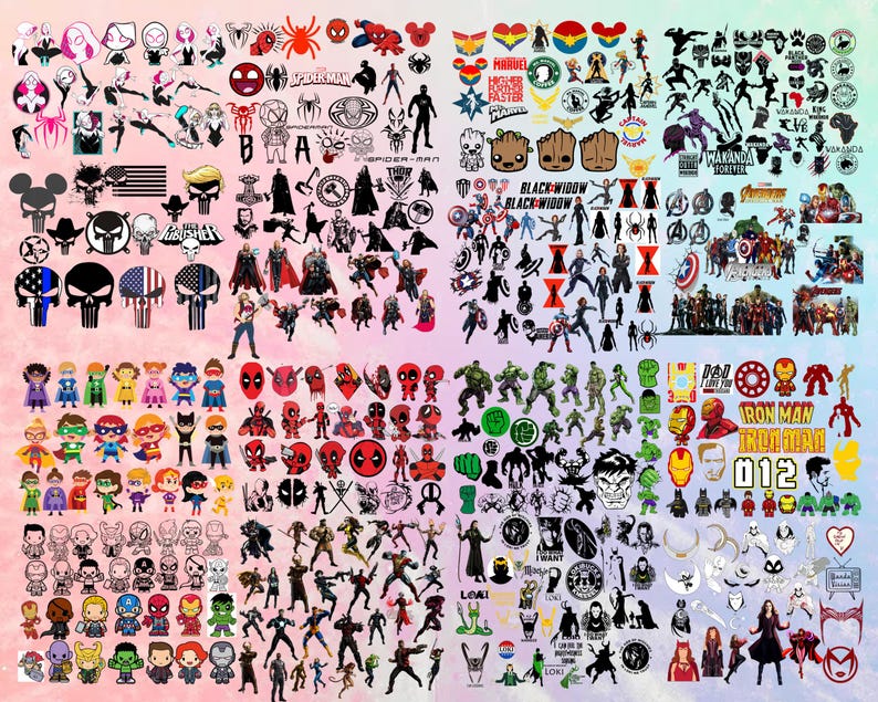 Marvel Super Hero Mega Bundle Svg Png for Cricut and Sublimation ...