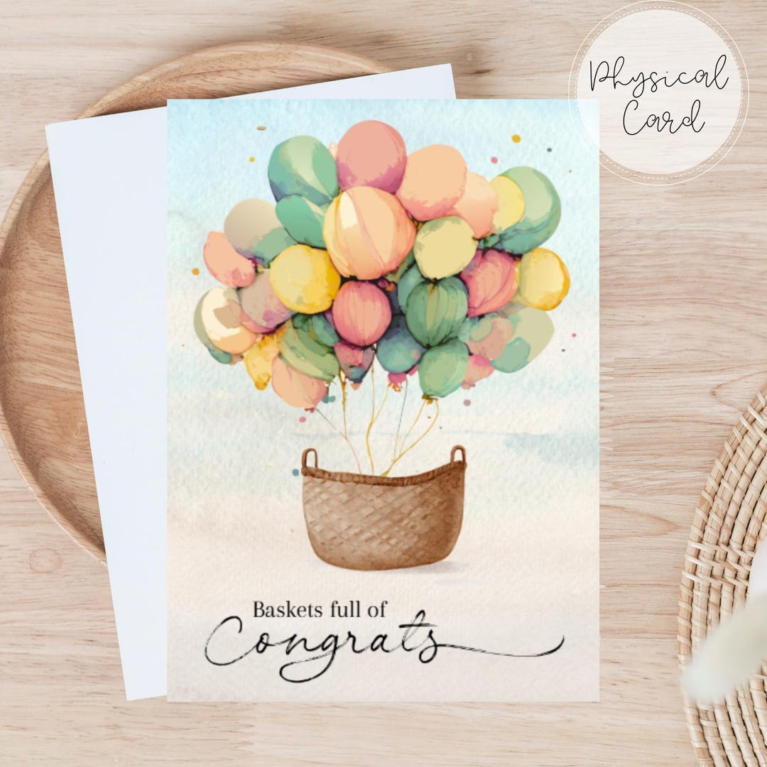 Congratulations Card | Congrats Greeting Card | Basket Full of Congrats ...