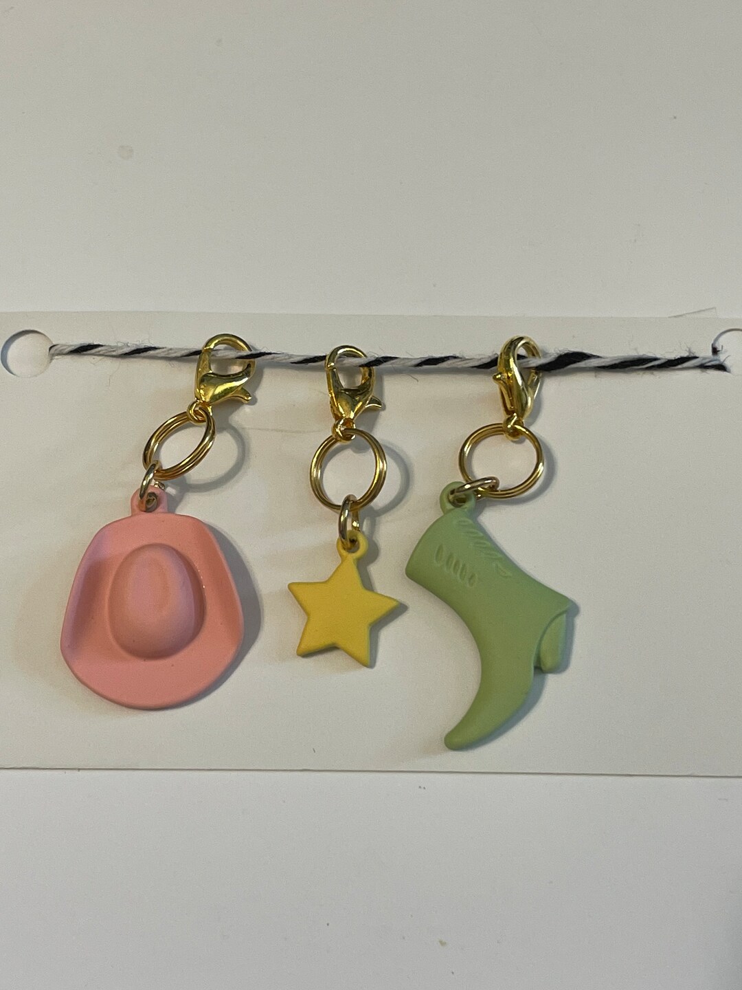 Set of 3 Cowboy Themed Counting Knitting Stitch Markers | Knitting ...