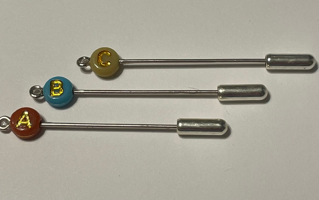 Set of 3 Initial Marking Pins | Stitch Markers | Knitting | Cross ...