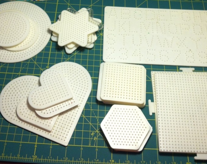 23 Perler Beads Peg Boards-hearts-circles-squares-stars-abc's - Etsy