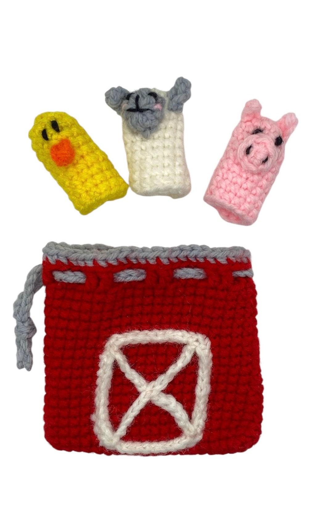 Crocheted - Farm Animal Barn Puppet Bag Baby Gift - Etsy