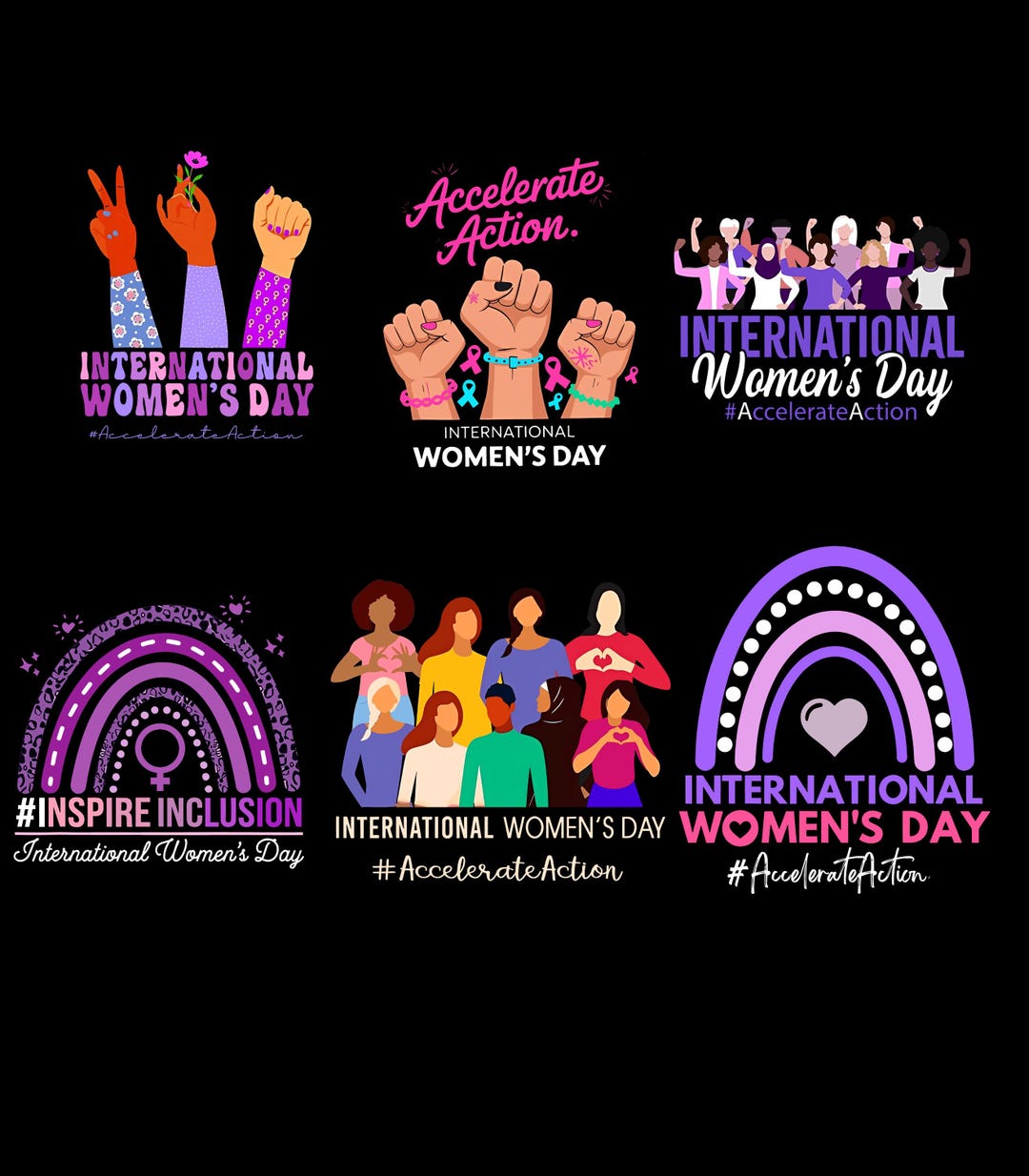 6 PNG Bundle International Women's Day, Women's Day Png, March 8 Women ...